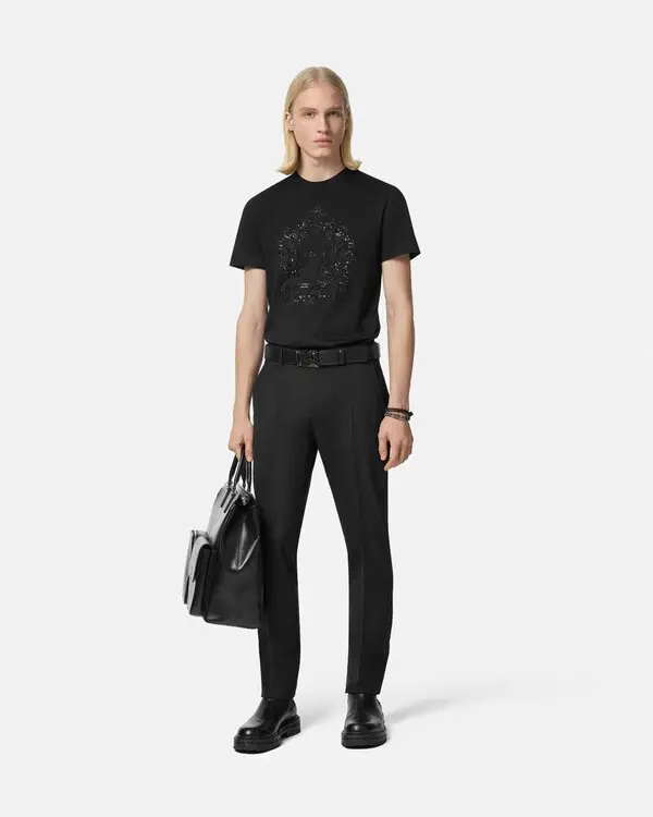 Versace Cartouche-embellished Cotton T-shirt