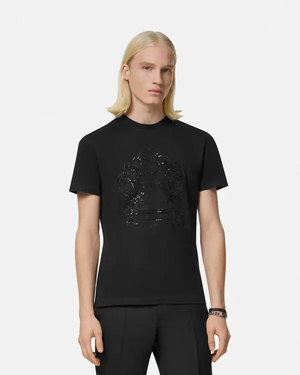 Versace Cartouche-embellished Cotton T-shirt