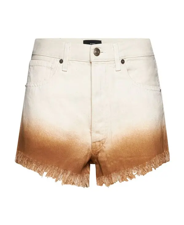 Alanui Fringed Denim Shorts - White