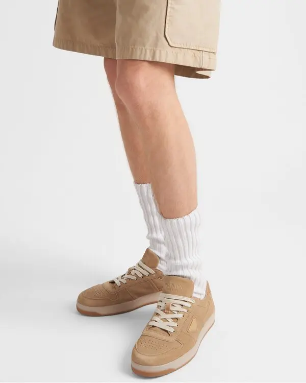 Prada Triangle-logo Lace-up Sneakers - Hazel