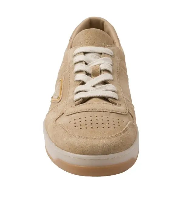 Prada Triangle-logo Lace-up Sneakers - Hazel