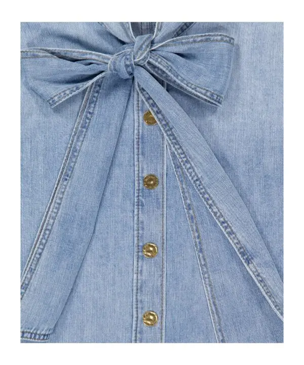 Zimmermann Tie Neck Long Sleeve Shirt
