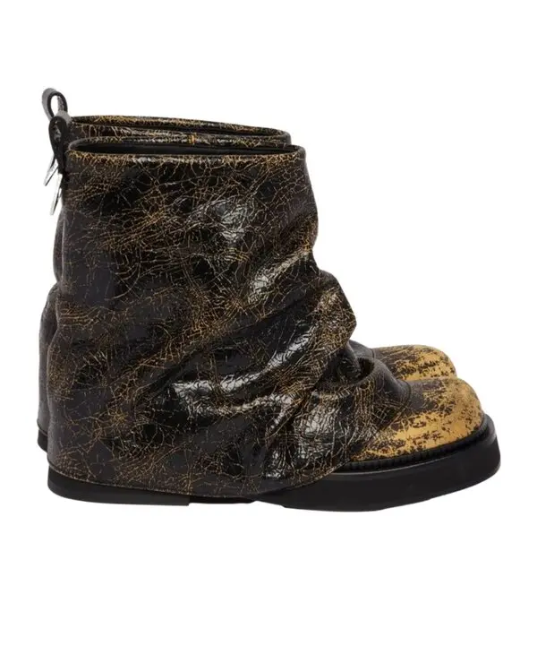 Attico Round Toe Distressed Finish Boots