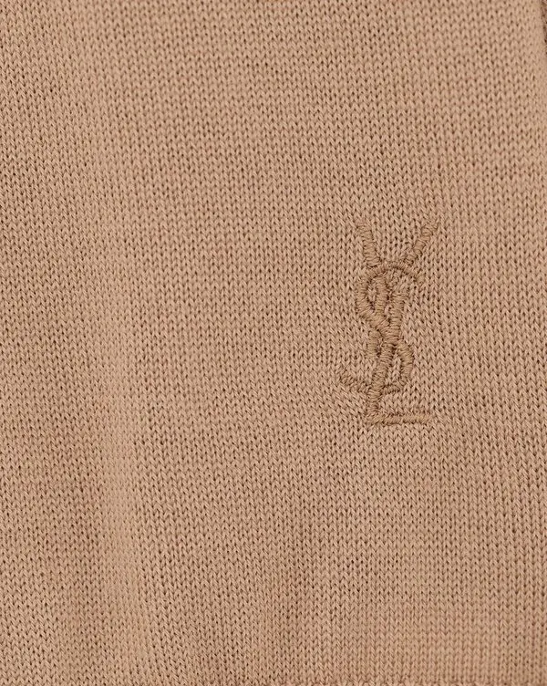Saint Laurent Wool Turtleneck Sweater With Cassandre Embroidery - Brown