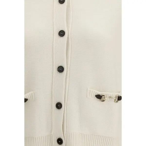 Gucci Horsebit Wool Cashmere Cardigan - White