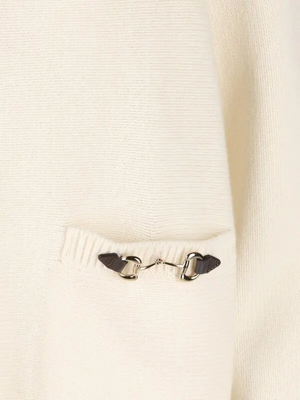 Gucci Horsebit Wool Cashmere Cardigan - White