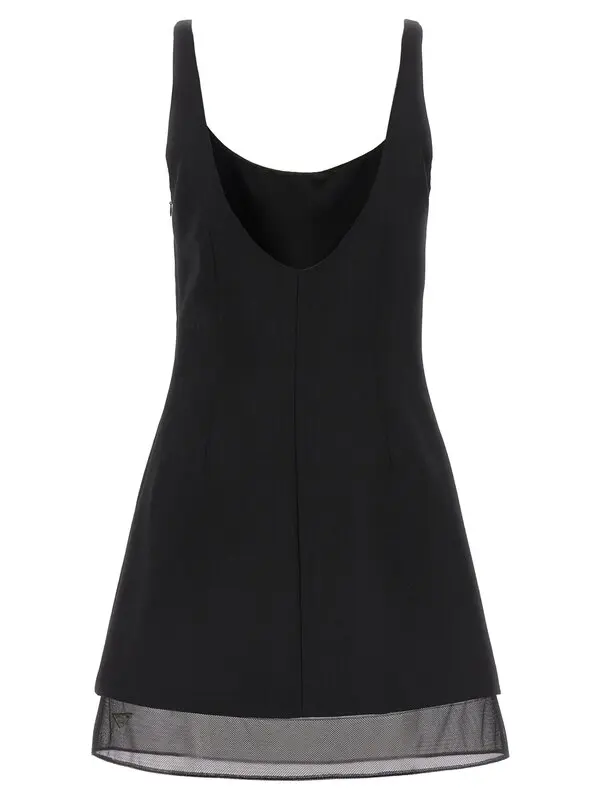 Prada Enamel Triangle-logo Mini Dress