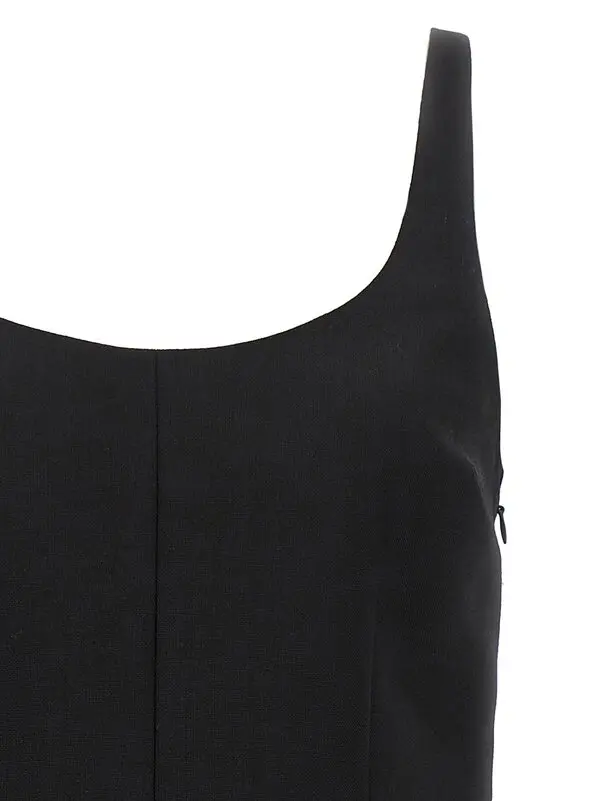 Prada Enamel Triangle-logo Mini Dress