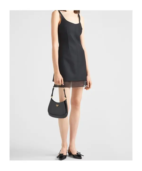 Prada Enamel Triangle-logo Mini Dress