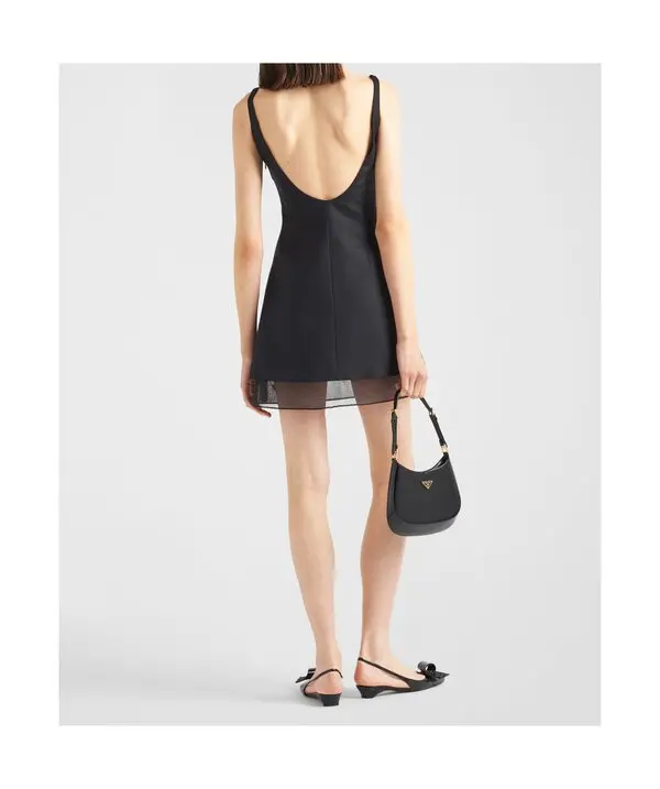 Prada Enamel Triangle-logo Mini Dress