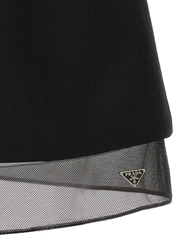 Prada Enamel Triangle-logo Mini Dress