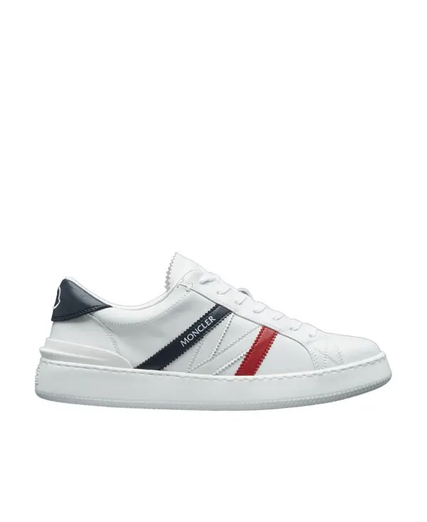 Moncler Lace-up Sneakers With Tricolour Embellishments - White