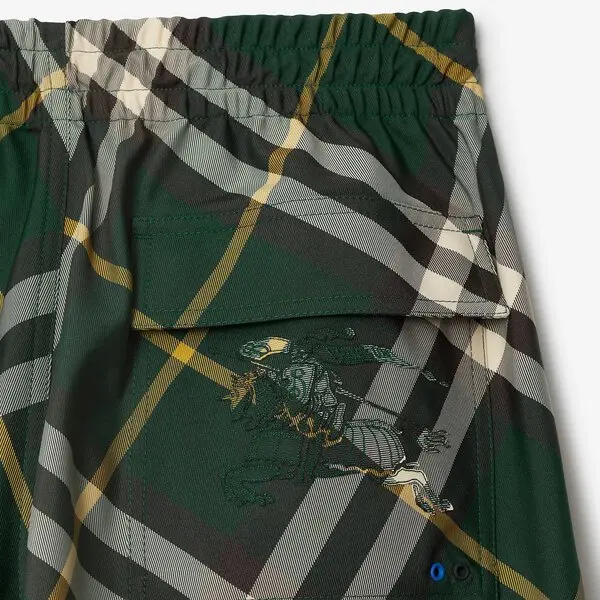 Burberry Equestrian Knight Motif Checked Wide-leg Trousers - Black