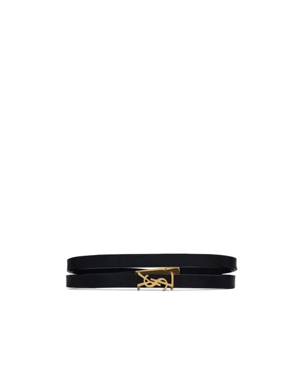 Saint Laurent Opyum Double Wrap Bracelet - Black