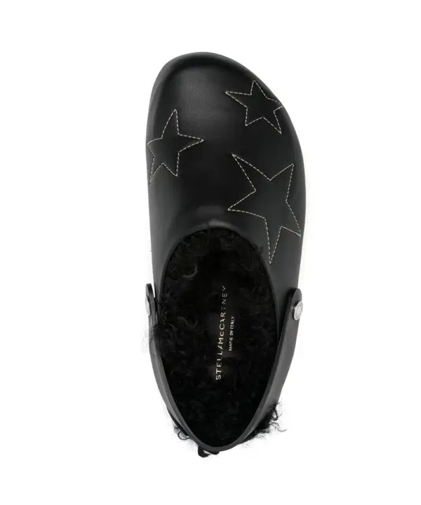 Stella McCartney Star Stitched Slip-on Slippers - Black