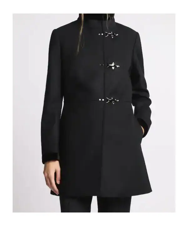 FAY Virginia Velvet-trimmed Coat - Black
