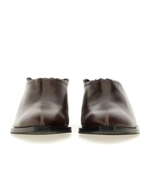 Moschino Scallop-edge Slip-on Loafers - Brown