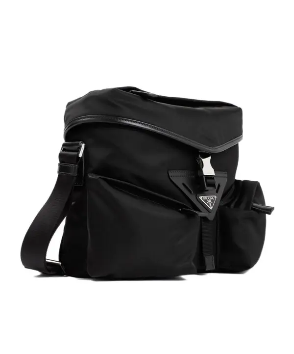 Prada Re-nylon And Leather Shoulder Bag - Black
