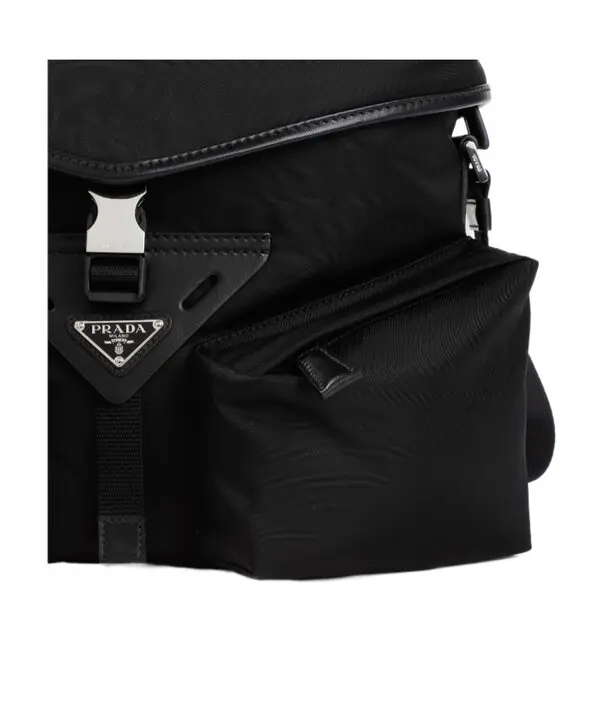 Prada Re-nylon And Leather Shoulder Bag - Black