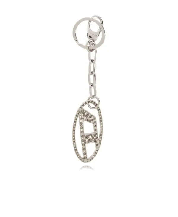DIESEL® Rhinestone Embellished Logo Keychain - Nude