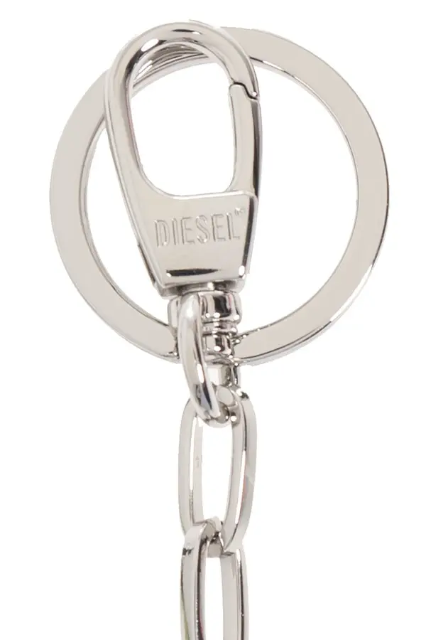 DIESEL® Rhinestone Embellished Logo Keychain - Nude