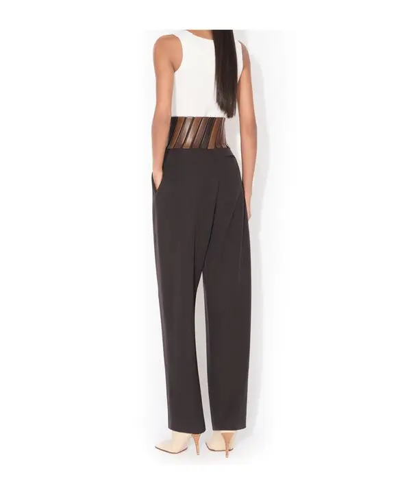 Alaïa High-waisted Tailored Trousers With Knot Detailing - Black