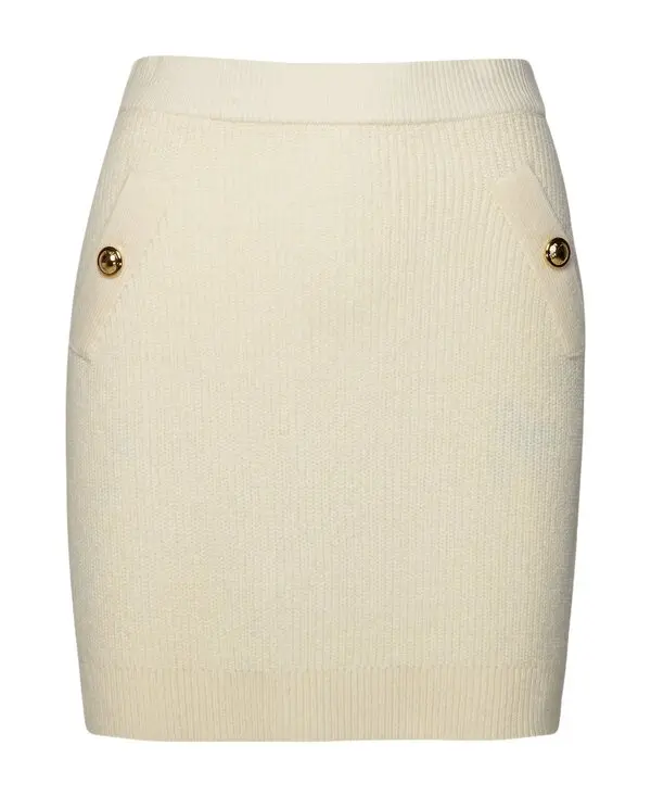 Michael Kors Ribbed Stretch Mini Skirt - Nude