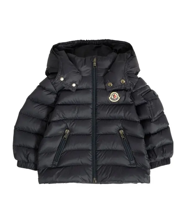 Moncler Quilted Hooded Jacket With Logo Patch