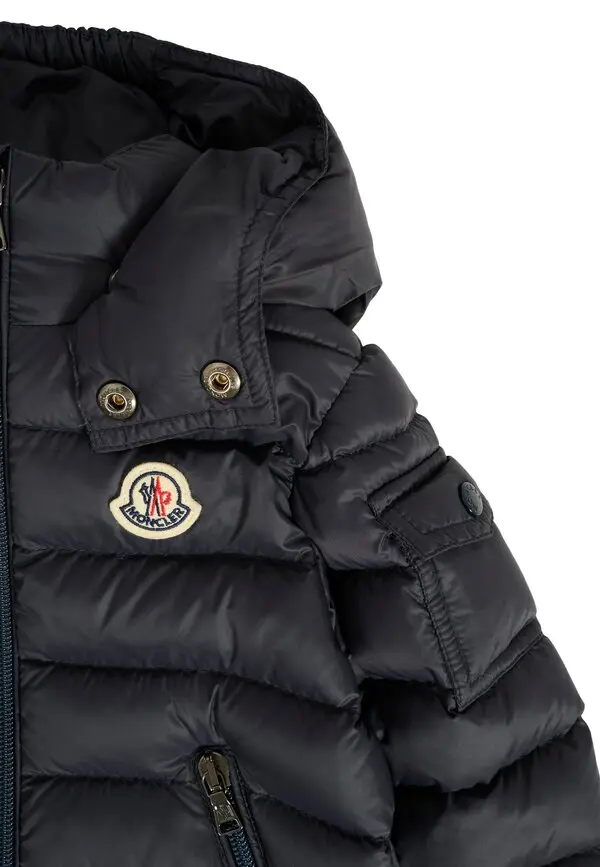 Moncler Quilted Hooded Jacket With Logo Patch