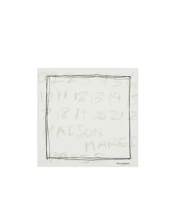 MAISON MARGIELA Scribbled Numerical Foulard - Pearl Grey