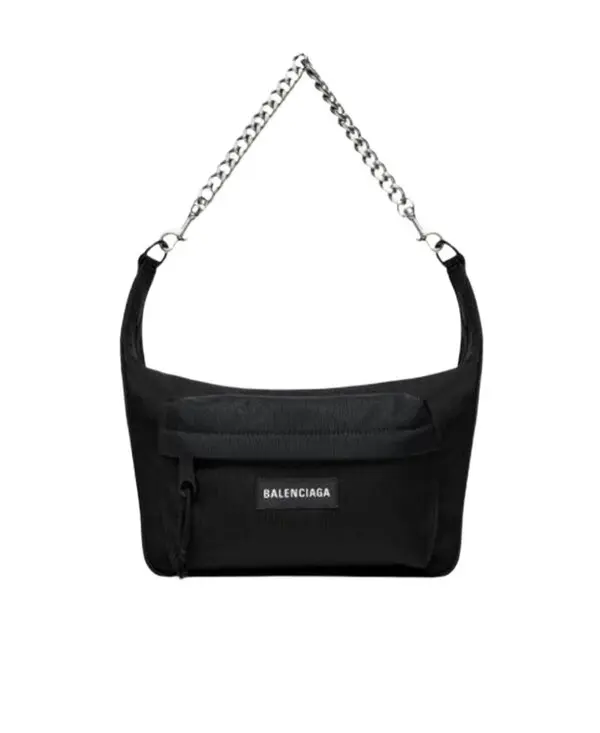 Balenciaga Raver Medium Shoulder Bag With Chain Strap - Black