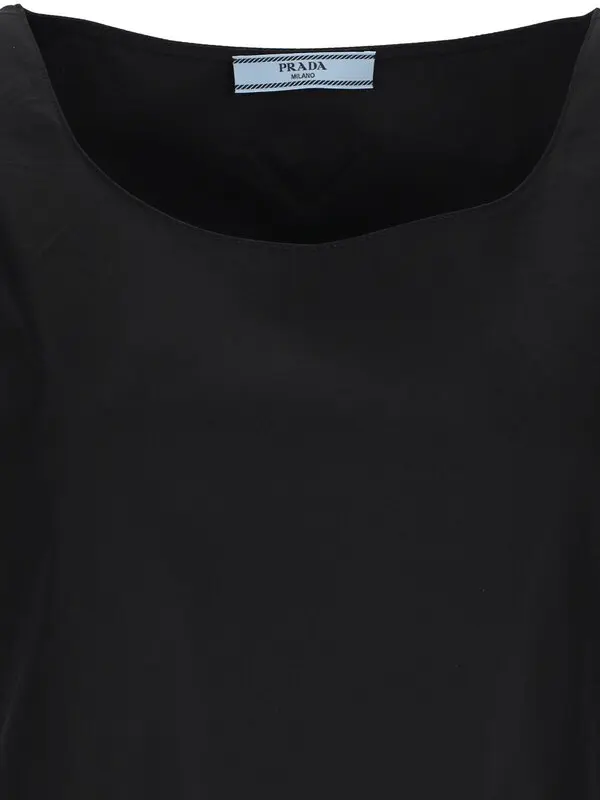 Prada Logo Plaque Sleeveless Mini Dress