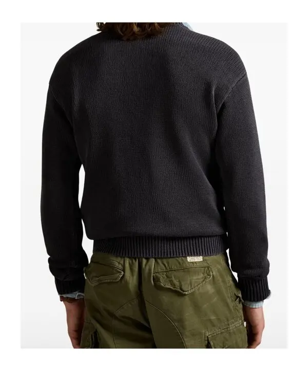 Polo Ralph Lauren Crewneck Jumper With Embroidered Logo - Black