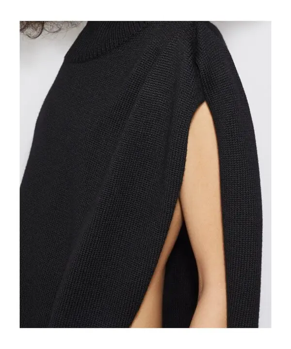 Alaïa Knitted Asymmetrical Cape Pullover