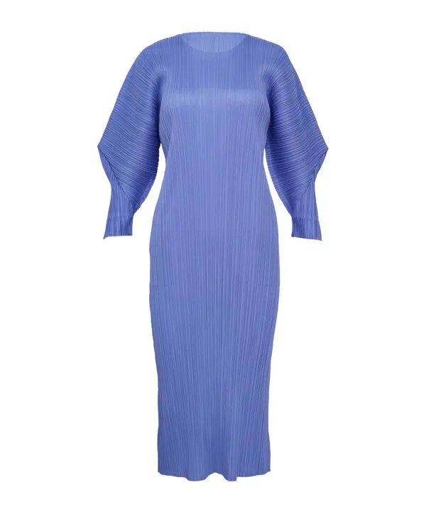 PLEATS PLEASE BY ISSEY MIYAKE Skyline Batwing-sleeve Dress - Blue