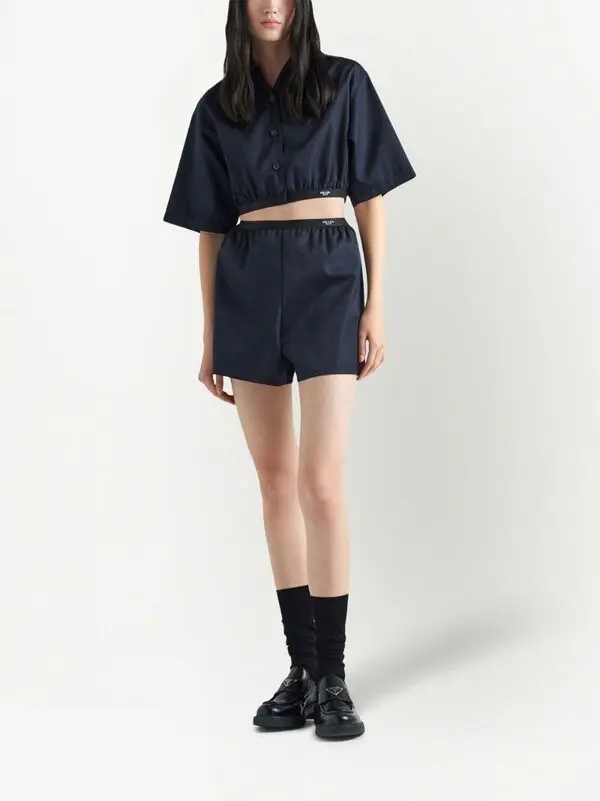 Prada Re-nylon Elasticated Shorts With Logo Detail