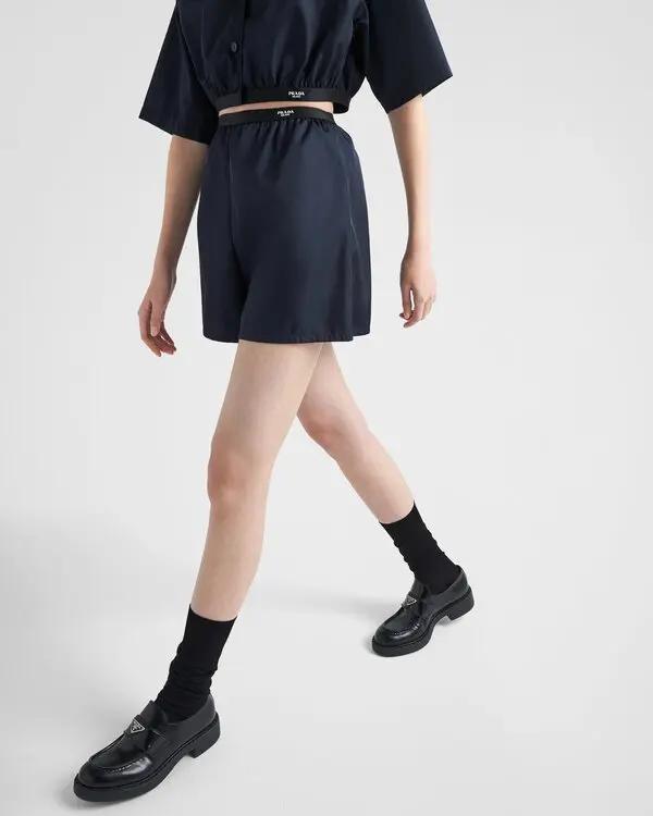 Prada Re-nylon Elasticated Shorts With Logo Detail