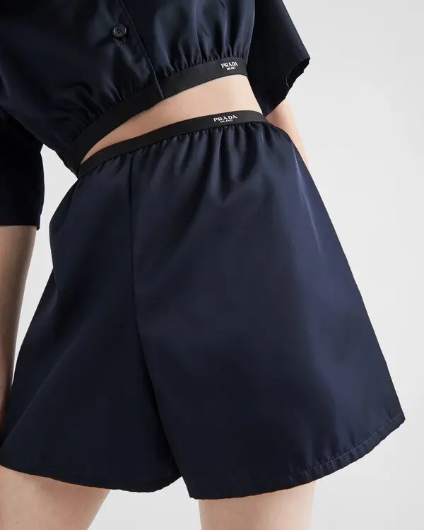 Prada Re-nylon Elasticated Shorts With Logo Detail