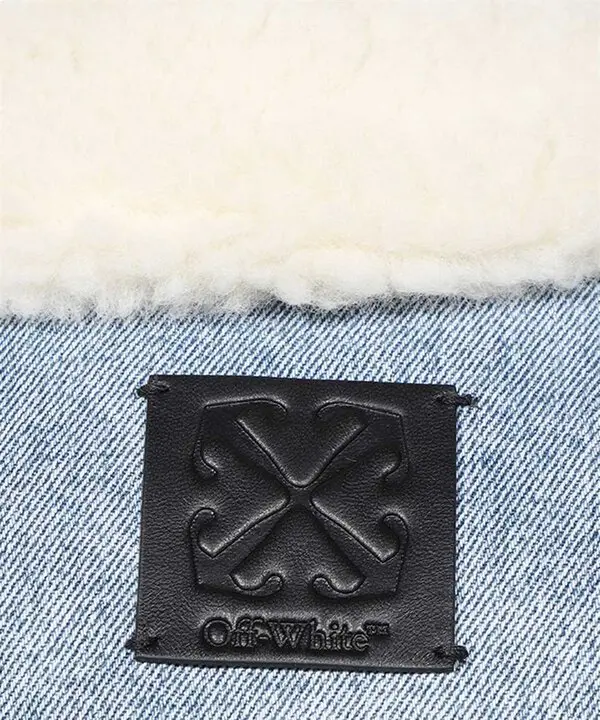 Off-White Shearling Collar Denim Gilet