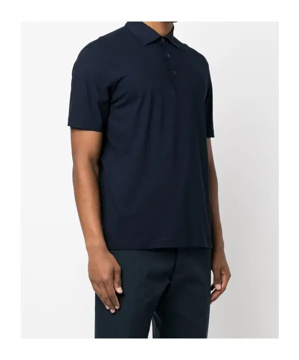 Herno Button Detailed Short-sleeved Polo Shirt - Black