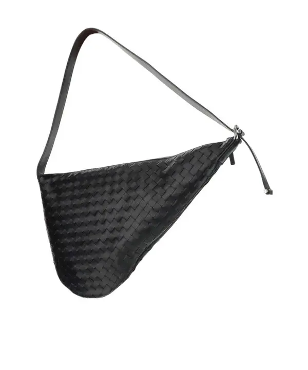 Bottega Veneta Woven Leather Shoulder Bag - Black