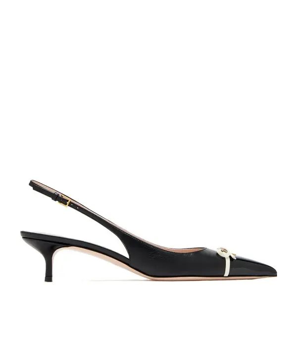 Valentino Garavani Bow Detailed Slingback Pumps - Black