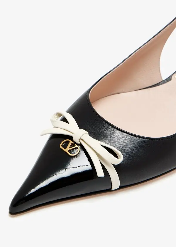 Valentino Garavani Bow Detailed Slingback Pumps - Black