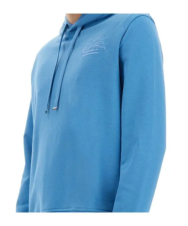Etro Logo Embroidered Hoodie - Blue