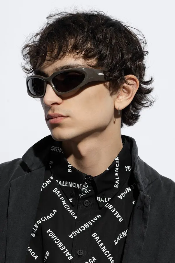Balenciaga Swift Oval-frame Sunglasses - Gray