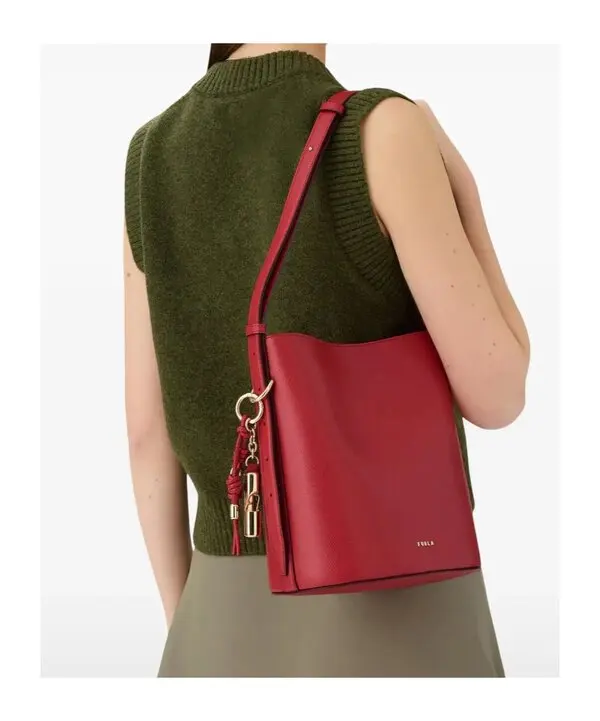Furla Roxie Logo Detail Bucket Bag - Red