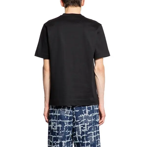 Fendi Logo Printed Crewneck T-shirt - Black