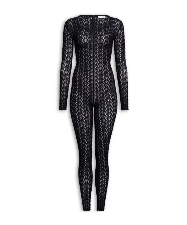 Alaïa Stretch Lace Catsuit - Black