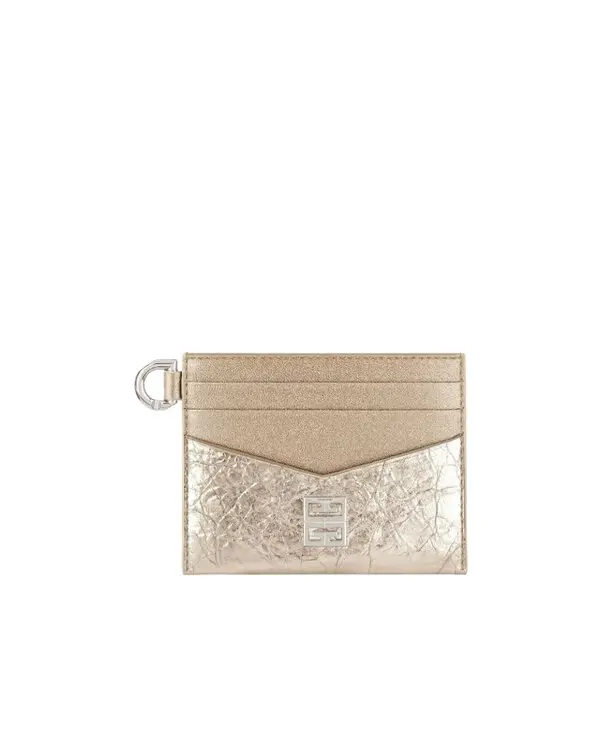 Givenchy 4g Card Holder In Laminated Leather - Nude