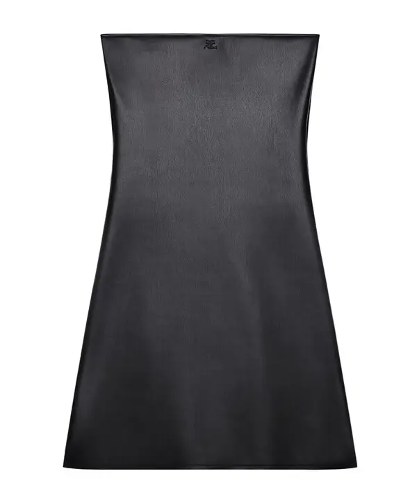 COURREGES Strapless Mini Dress With Logo Detail